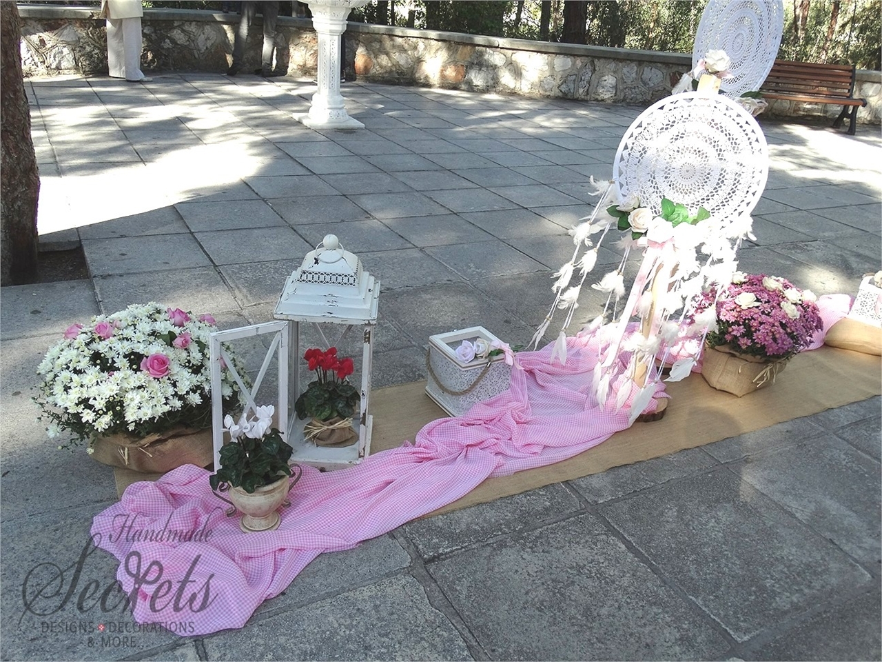 στολισμός βάπτισης, διακόσμηση βάπτισης, βάπτιση με ονειροπαγίδες, ροζ ...